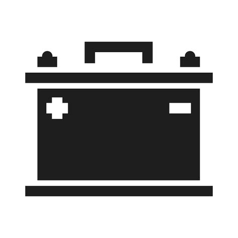 자동차 배터리 그림 흑백 아이콘 벡터 프리미엄 벡터