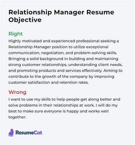 Top Relationship Manager Resume Objective Examples