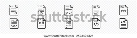 Script Line Icon Coding Write Icon Stock Vector Royalty Free