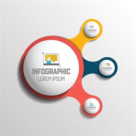 Premium Vector Infographic Template 3 Steps Elements Bubble Chart Scheme Diagram