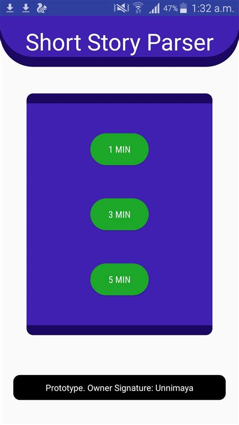 Short Story Parser Android Application Main Activity Layout Lets You