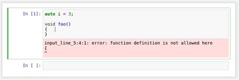 Cling Function Definition Is Not Allowed Here · Issue 40 · Jupyter