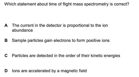 Tof Mass Spectrometry As Past Paper Question Analysis