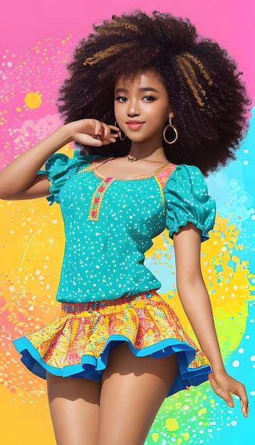 Premium Ai Image Beautiful Girls Dance With Color Background