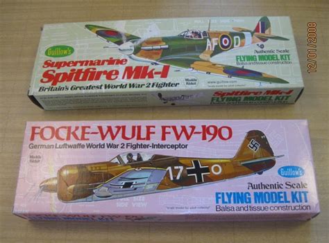 Guillows Ww2 Focke Wulf Fw190 Supermarine Spitfire Mk1 Airplane Model Kits~as Is Eur 9 88