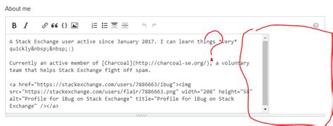 Extra Margin When Editing About Me Meta Stack Exchange