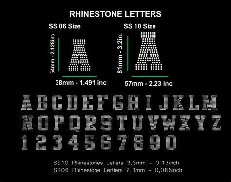 Cheer Rhinestone Font Letters Pattern Alphabet Cheer Letters Ss06 Ss10