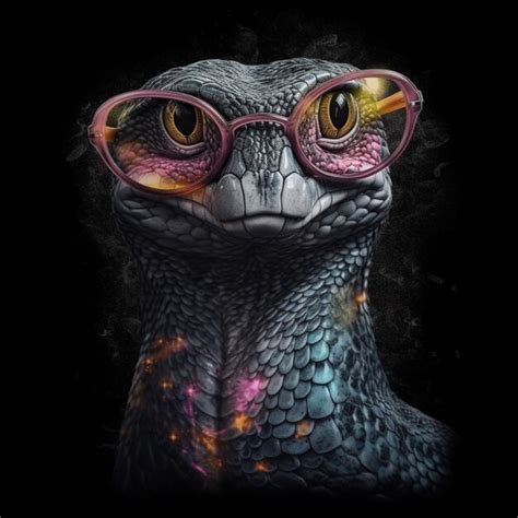 Premium Ai Image There Is A Lizard With Glasses On Its Head And A