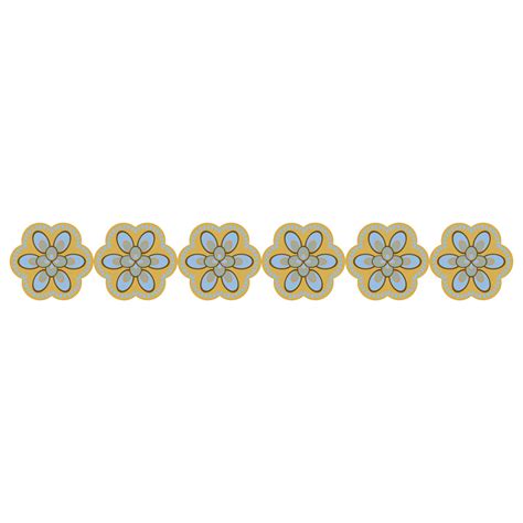 AI Generated A Line Of Gold And Blue Flowers On A Transparent