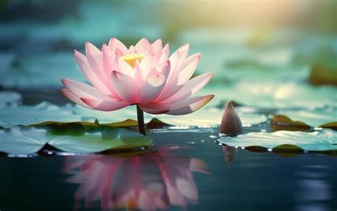Premium Ai Image Lotus Serenity Unfolding Tranquil Elegance