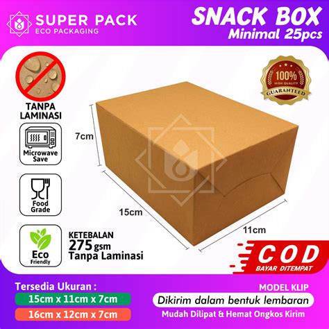 Jual Dus Snack Box Non Laminasi Kraft 275 Gsm Kotak Kue Fried Chicken