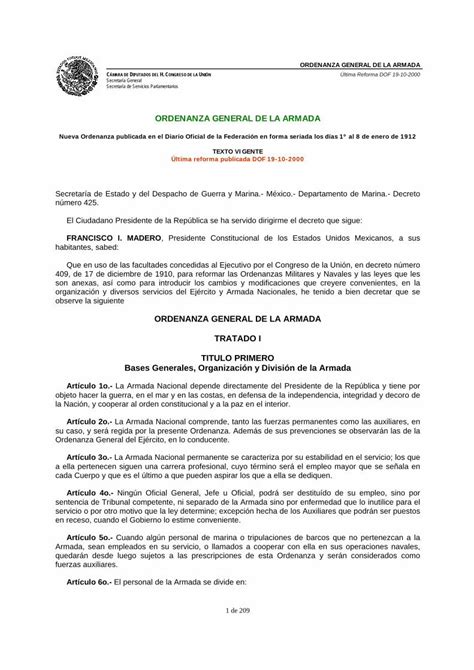 PDF ORDENANZA GENERAL DE LA ARMADA ORDENANZA GENERAL DE LA ARMADA