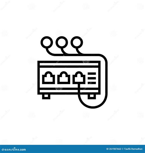Network Hub Vector Icon Computer Component Icon Outline Style Perfect Use For Logo