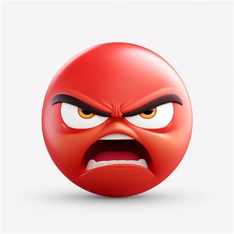 Premium Ai Image Angry Face Emoji On White Background High Quality 4k Hdr