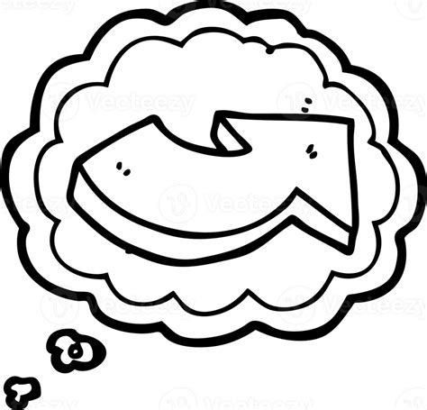 Hand Drawn Thought Bubble Cartoon Pointing Arrow Icon 40881204 Png
