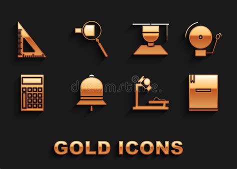 Set Ringing Bell Alarm Notebook Microscope Calculator Graduate And