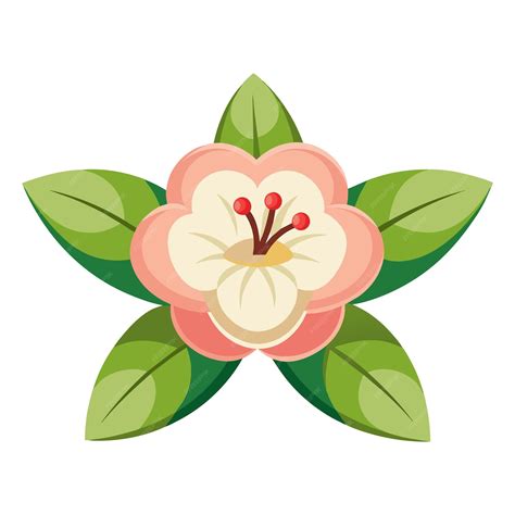 Ilustración Vectorial Plana De La Flor De Manzana Vector Premium