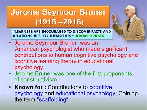 Cognitive Constructivism Jerome S Bruner Pptx