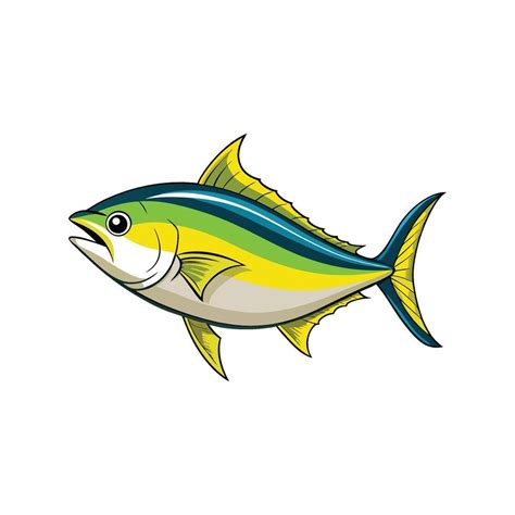 Vivid Yellowtail Amberjack Fish Color Art 57806484 Vector Art At Vecteezy