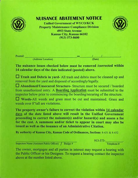 Code Violation Stickers