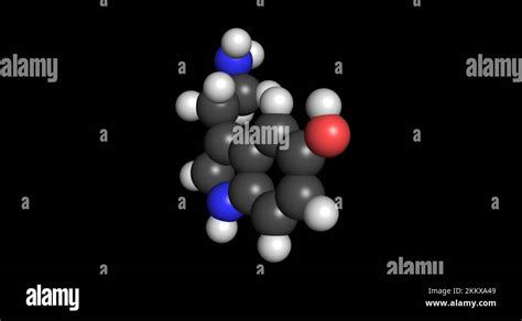 Serotonin Neurotransmitter Molecule 3d Chemical Structure 4k Seamless