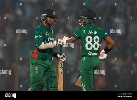 Bangladeshs Captain Shakib Al Hasan Left Celebrates With Batting