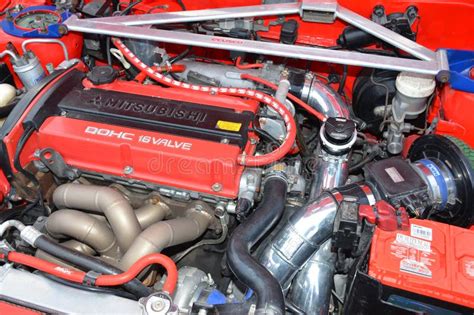 Mitsubishi Lancer Engine At East Side Collective Car Meet In San Juan