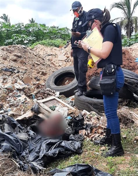THE corpo é encontrado em sacos de lixo em terreno baldio às margens