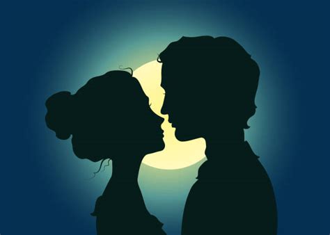 8300 Man Woman Kissing Stockillustraties Royalty Free Vector