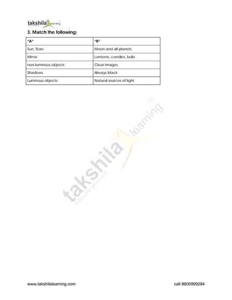 Class 6 Science Light Shadows And Reflectionpdf