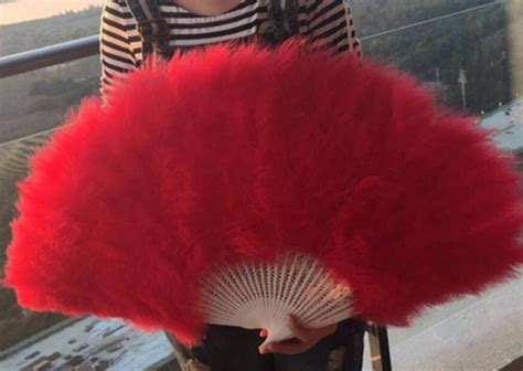 1832inch Large Burlesque Fan Dance Feather Fan Bridal Bouquet Party
