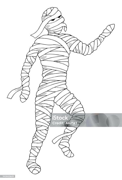 미라 그래픽 블랙 화이트 절연 스케치 일러스트 레이 션 벡터 미라에 대한 스톡 벡터 아트 및 기타 이미지 미라 일러스트레이션 걷기 Istock