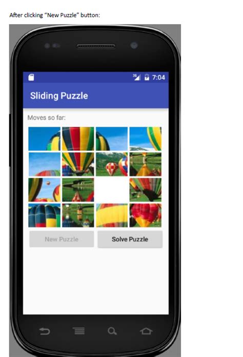 Solved When The App Starts Sliding Puzzle Moves So Chegg Com