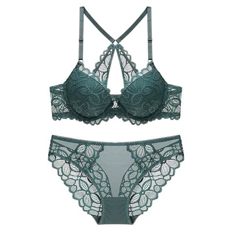 New Sexy Front Closure Bra Set Lace Embroidery Women Underwear Fashion