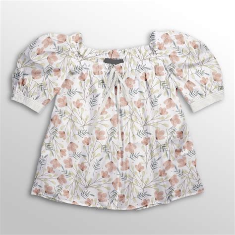 پارچه لباس کرپ بوگاتی مدل شاخه های گل پخش کد 6011375 پارچه باما