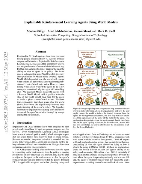 Pdf Explainable Reinforcement Learning Agents Using World Models