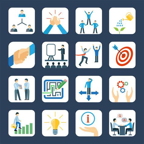 Mentoring Flat Icons Set 461475 Vector Art At Vecteezy