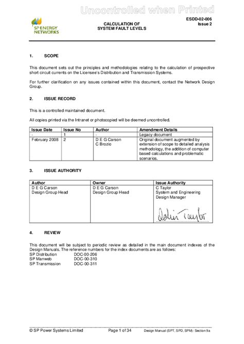 Pdf Calculation Of System Fault Levels