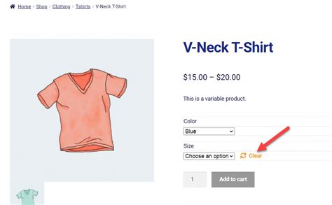 Woocommerce Remove Clear Button Variable Product Page