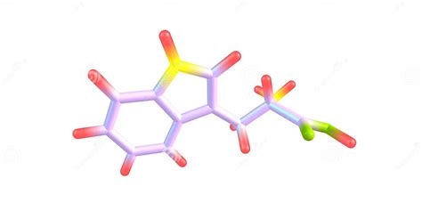 Estructura Molecular Del Triptófano Aislada En Blanco Stock De
