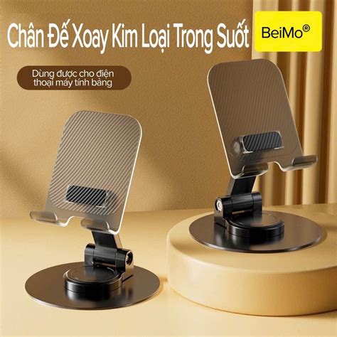 Giá Đỡ Để Điện Thoại Trong Suốt Thời Trang Xoay 360 độ Chịu Lực Siêu