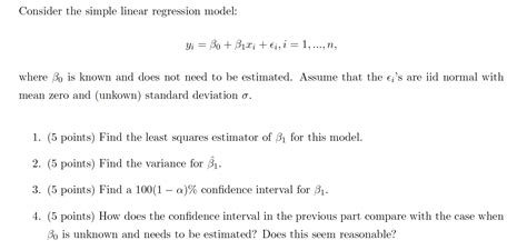 Solved Consider The Simple Linear Regression Model Where Chegg