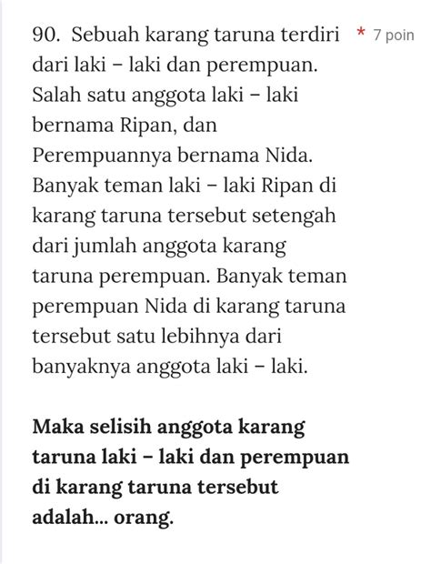 90 Sebuah Karang Taruna Terdiri 7 Poin Dari StudyX