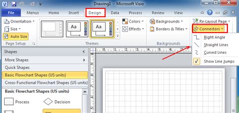 Where Is Connectors In Microsoft Visio 2010 2013 2016 2019 And 365