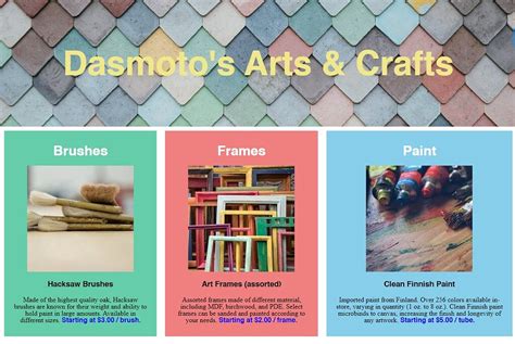 Off Platform Project Dasmotos Arts And Crafts Projects Codecademy