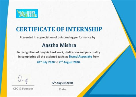 Aastha Mishra On Linkedin Internship Theivoryevents