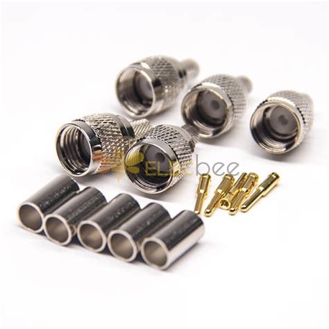 20pcs Mini Uhf Male Connector Straight Cirmp Type Coxa Cable Rg58