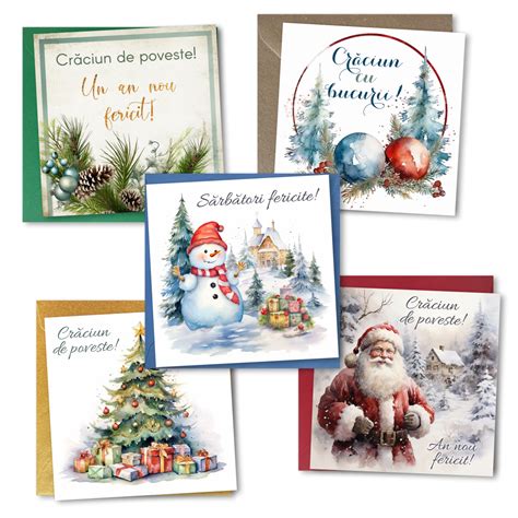 Set Felicitari De Craciun Diferite X Cm Cu Plicuri Incluse Sfcp Gift Art