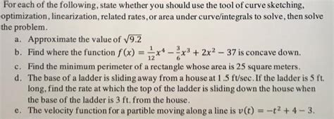 solved for each of the following state whether you should