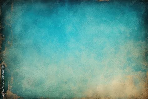 Vintage Retro Style Sapphire Blue Grunge Texture Vignette Portrait
